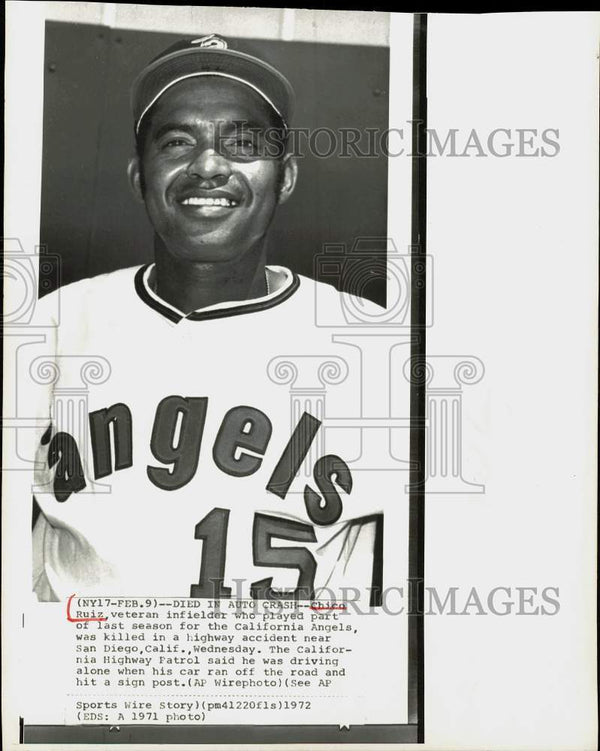 1972 Press Photo California Angels Baseball Player Chico Ruiz - hps168 ...