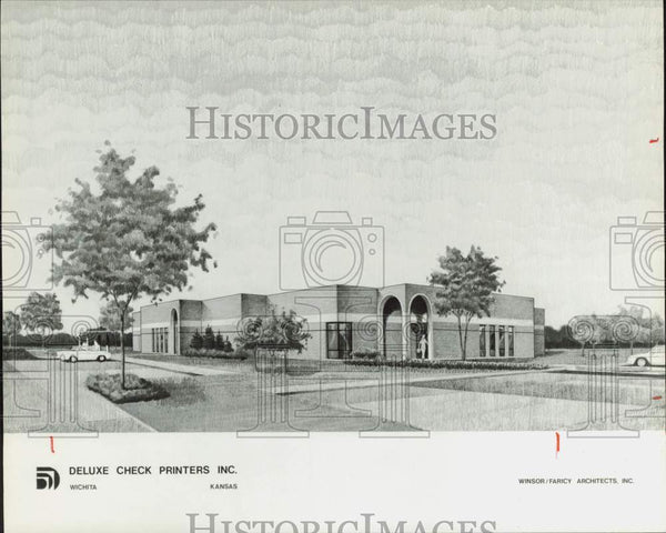 1987 Press Photo Artist's sketch of Deluxe Check Printers, Incorporate ...