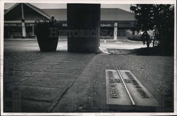 1991 Press Photo Plaque between the Villages of Bayside and Fox Point ...
