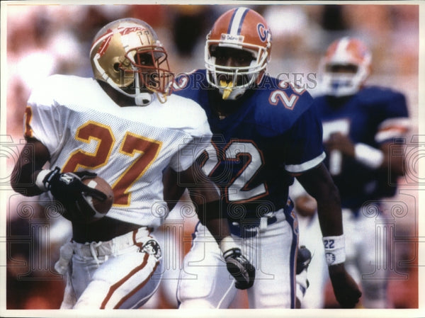 1992 Press Photo Terrell Buckley, former Florida State Seminole stando ...