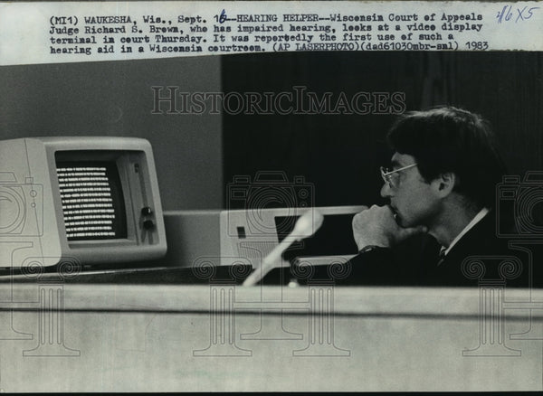 1982 Press Photo Deaf, Wisconsin, Court of Appeals Judge Richard Brown ...