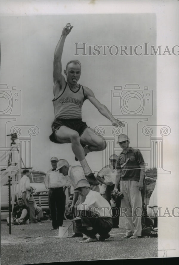 1954 Marquette's John Bennett Broad Jump Champion at Ann Arbor ...