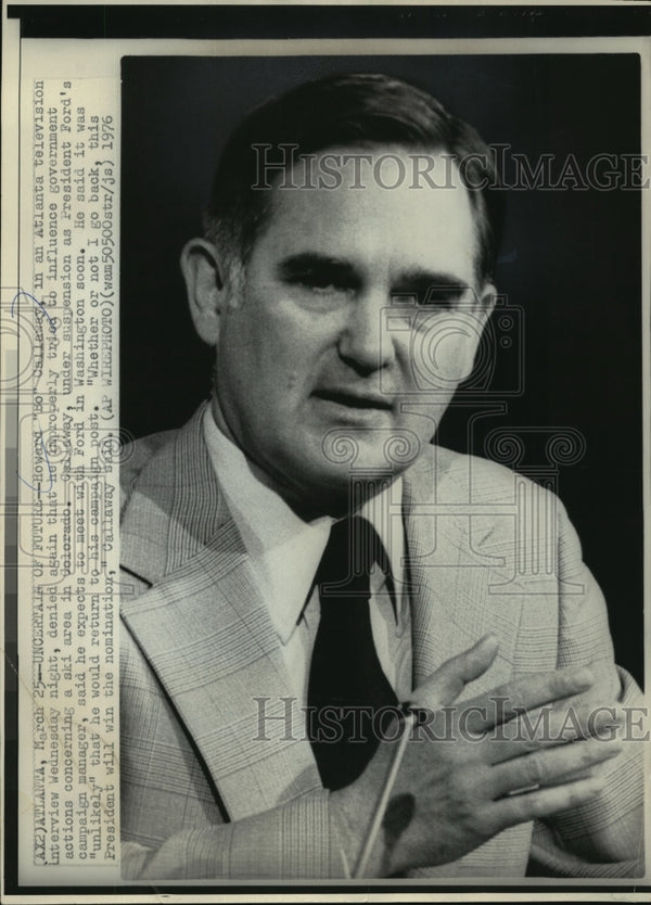 1976 Howard "Ho" Callaway in Atlanta Television Interview - Historic Images