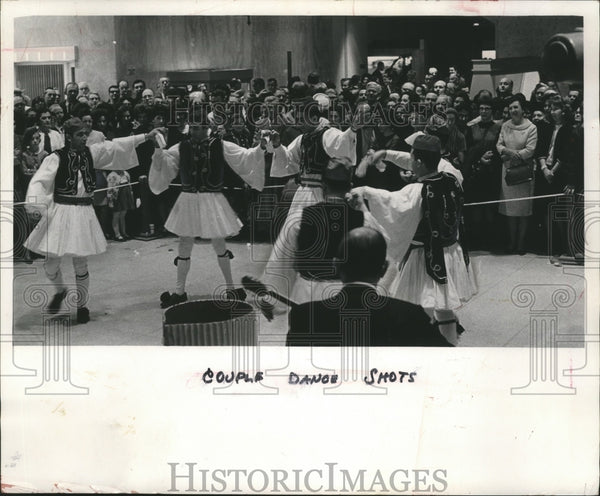 1966 Costumed Greek dancers performed in the lobby of the new museum ...