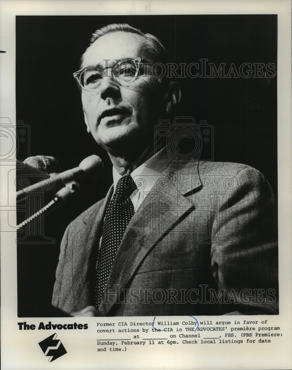 1979 Press Photo Former CIA Director William Colby in "The Advocates ...