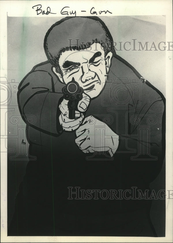 1984 Press Photo "Bad Guy" Target at the Milwaukee Police Training Aca ...