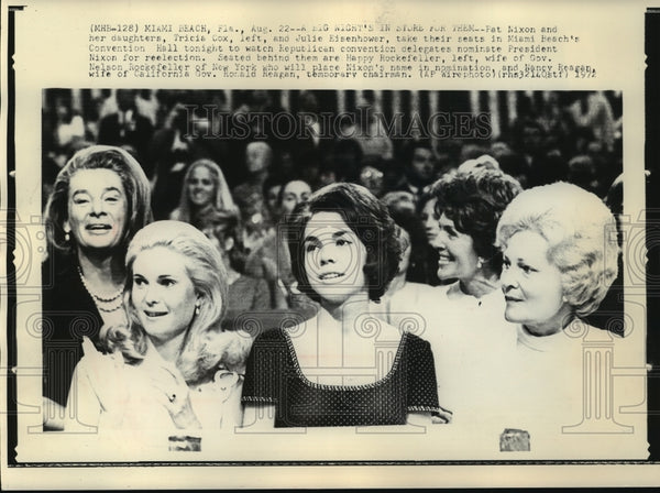 1972 Press Photo families of Richard Nixon, Nelson Rockefeller, & Rona ...