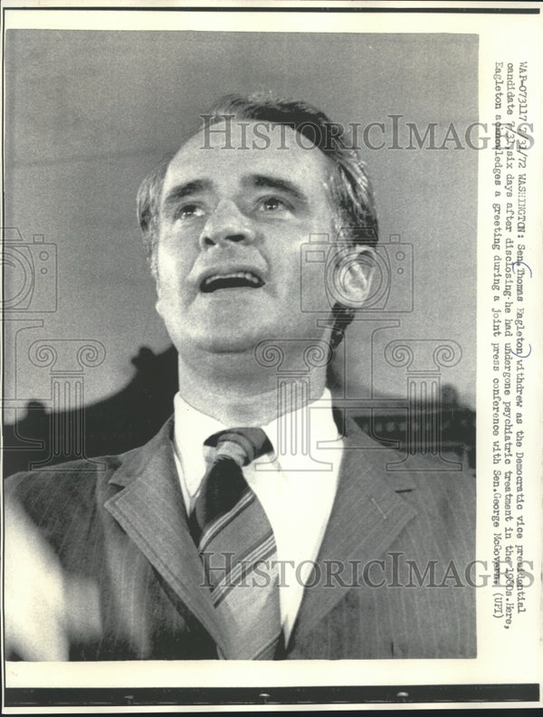1972 Sen. Thomas Eagleton Withdraws as Vice Presidental Candidate ...