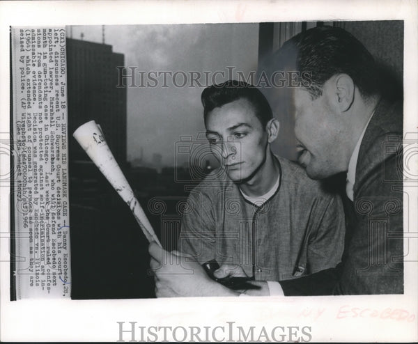 1966 Press Photo Danny Escobedo Reviews Case with Lawyer Prior to Tria ...