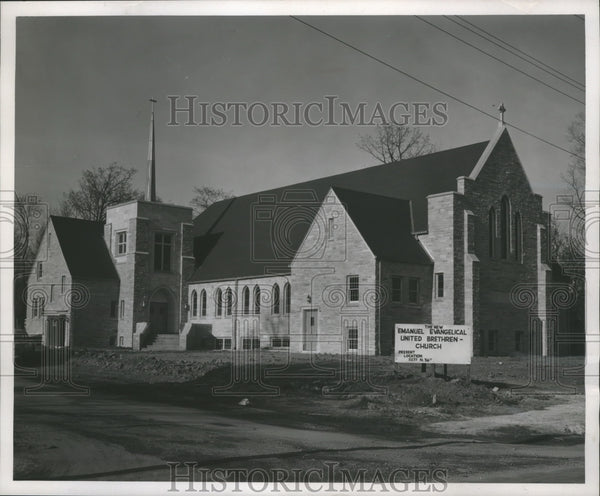 1955 Press Photo Emanuel Evangelical United Brethren Church Dedicated ...