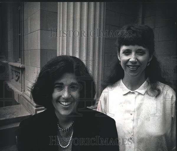 1990 Press Photo Rabbi Dena Feingold and Marianne Hachten-Cotter a Uni ...
