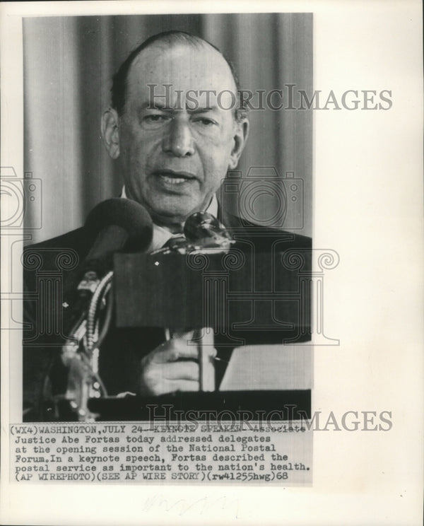 1968 Justice Abe Fortas, keynote speaker to delegates, Washington ...