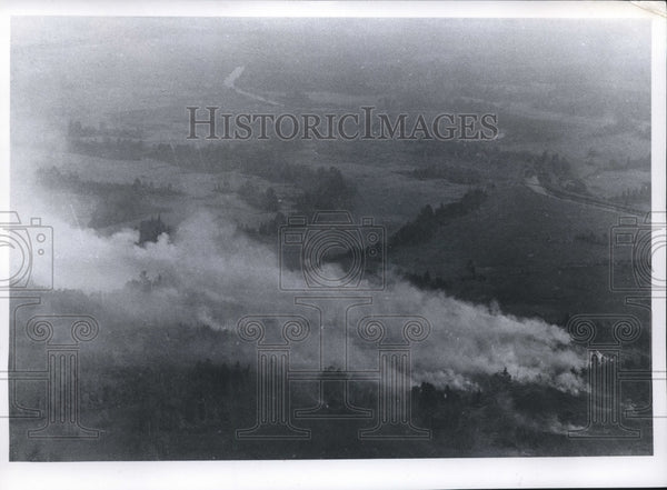 1978 Press Photo Aerial View of Forest Fire in Seney National Wildlife ...
