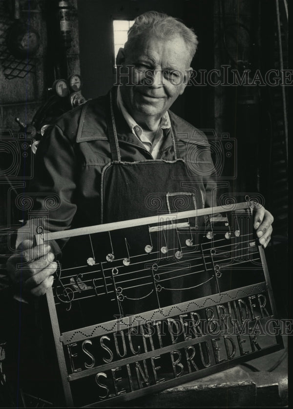 1987 Erhardt Glander Sr., creates art, Glander Metal Works - Historic ...