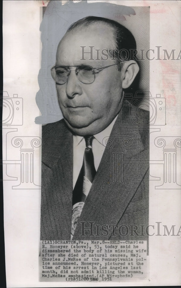 1951 Press Photo Charles E Homeyer Admits to Dismembering Wife - mjb54 ...