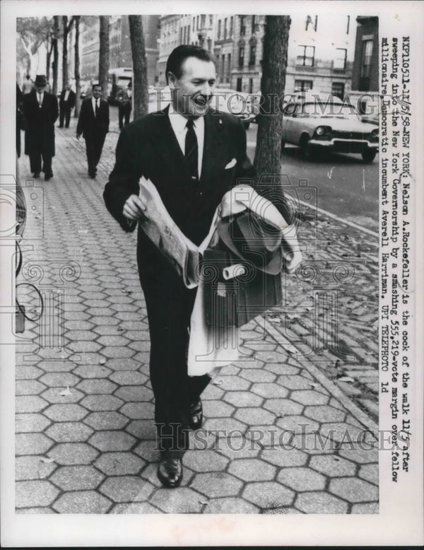 1958 Nelson A. Rockefeller, New York, walks after winning election ...