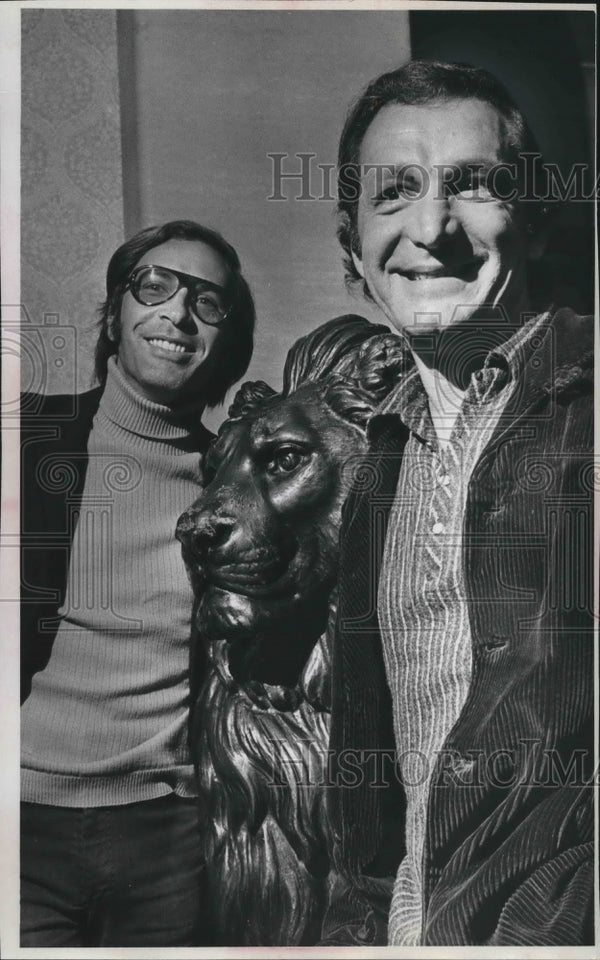 1968 Actors Adam Roarke and John Garwood at Pfister hotel, Milwaukee ...