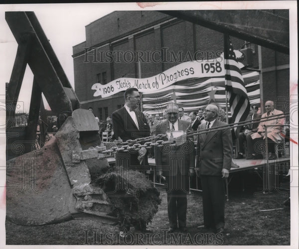 1958 School officials breaking ground for classroom wing, Milwaukee ...