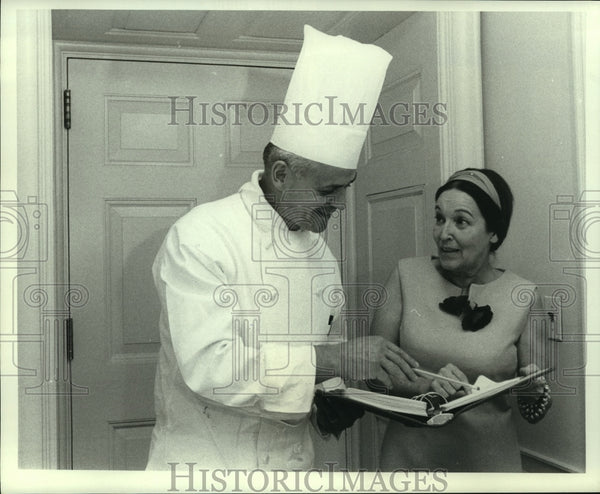 1967 Mrs. Mary Kaltman and Chef Henry Haller plan for State Dinner ...