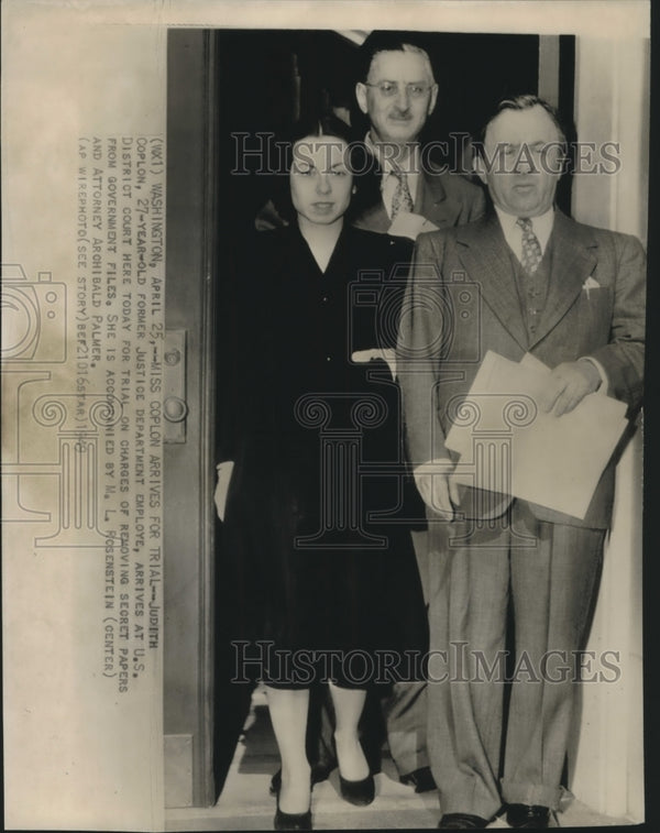 1949 Press Photo Judith Coplon arrives for trial in Washington - mjc00 ...