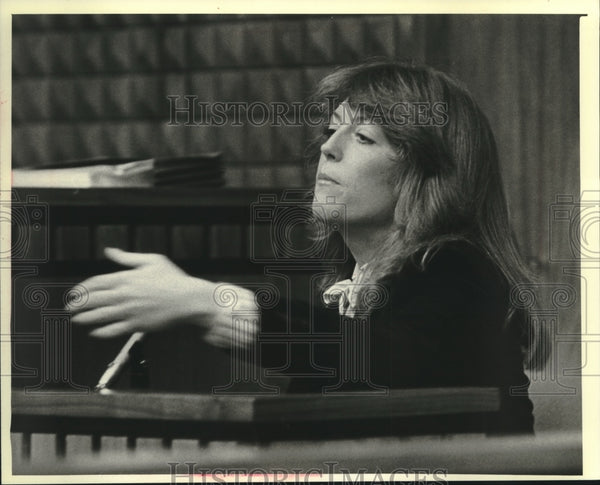 1980 Press Photo Marilyn Mee testified against Circuit Judge Christ T ...