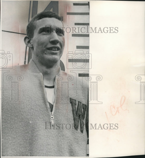 1963 Press Photo Brian Sternberg shown letterman jacket, paralyzed in ...