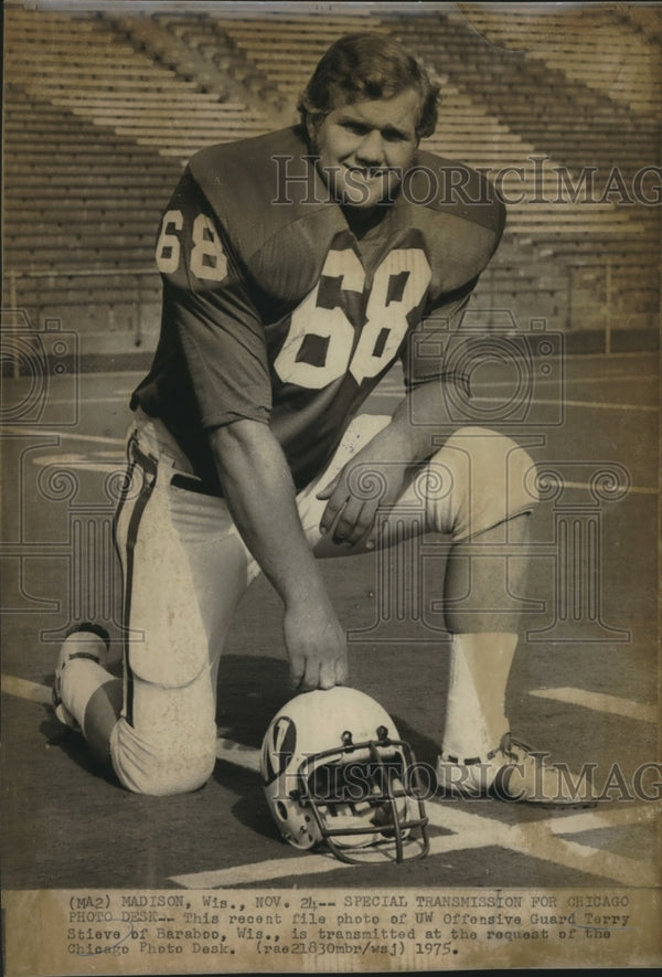 1975 UW Offensive Guard Terry Stieve of Baraboo, Wisconsin - Historic ...