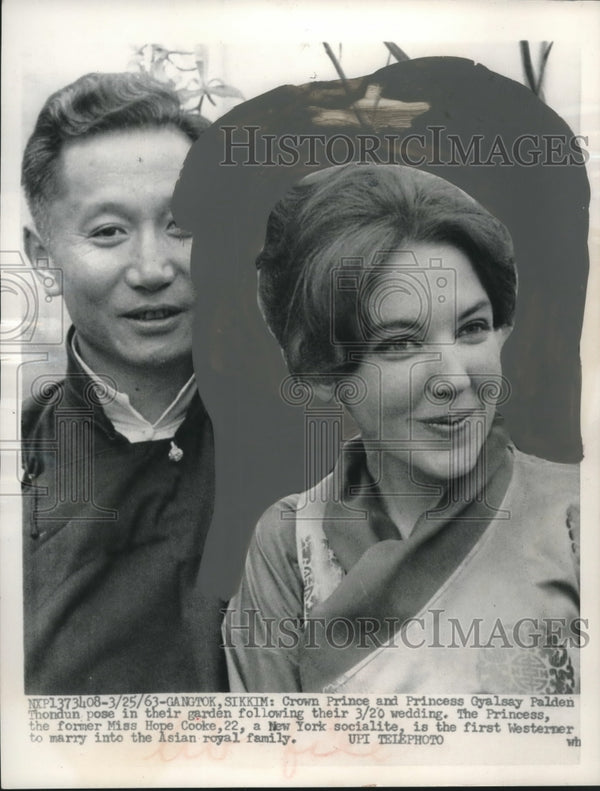 1963 Press Photo Crown Prince and Princess Gyalsay Palden Thondun - mj ...