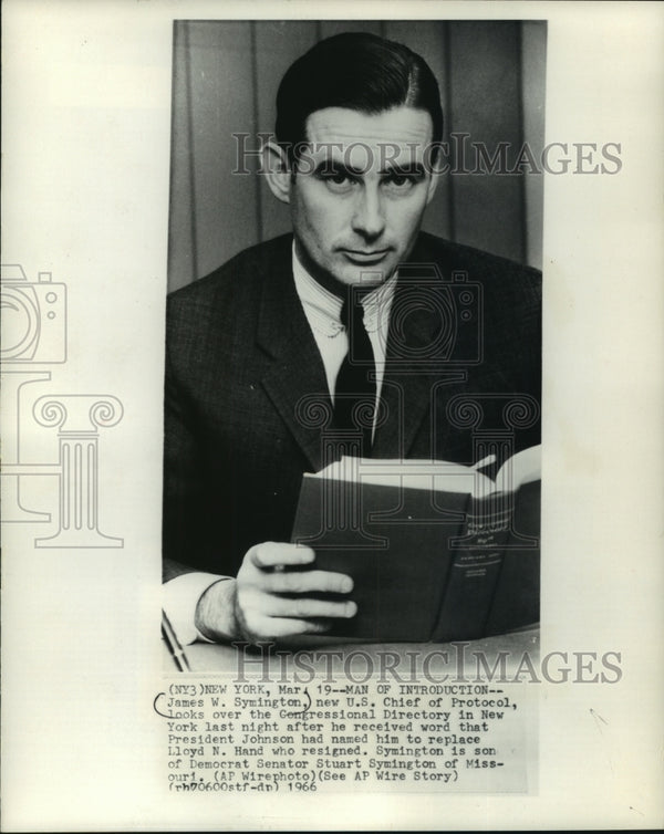 1966, James W. Symington, U.S. Chief of Protocol, in New York ...