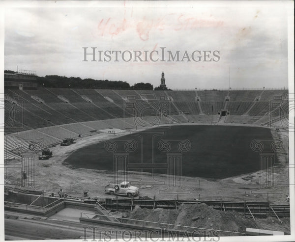 1956 Press Photo UW-Madison Camp Randall stadium near completion - mjc ...