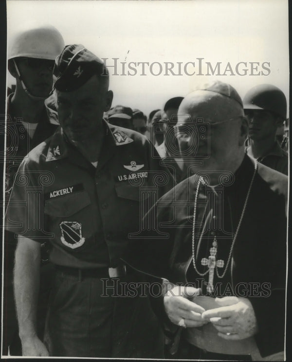 1966 Francis Cardinal Spellman met by Air Force Col. Robert Ackerly ...