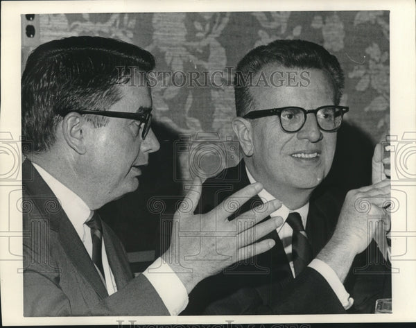 1966 Press Photo Lawrence O'Brien & Patrick Lucey at dinner for Lucey ...