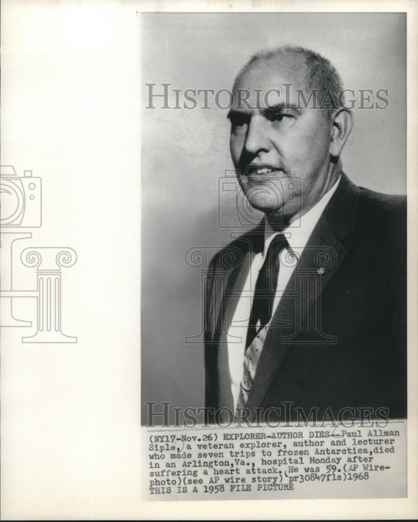 1968 Press Photo Explorer- Author Paul Allman Siple - mjc24775 ...
