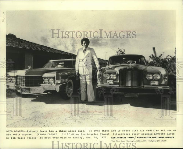 1975 Anthony Davis with his Cadillac and his Rolls Royce - Historic Images