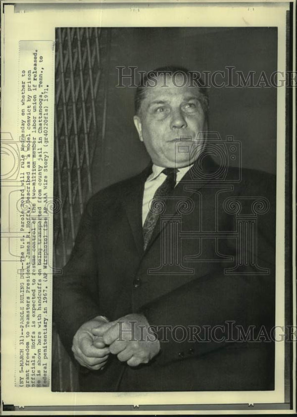1967, James Hoffa being transported from jail in Tennessee to prison ...