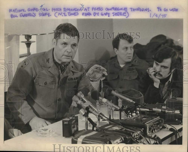 1975 National Guard, Colonel Hugh Simonson at Press conference ...