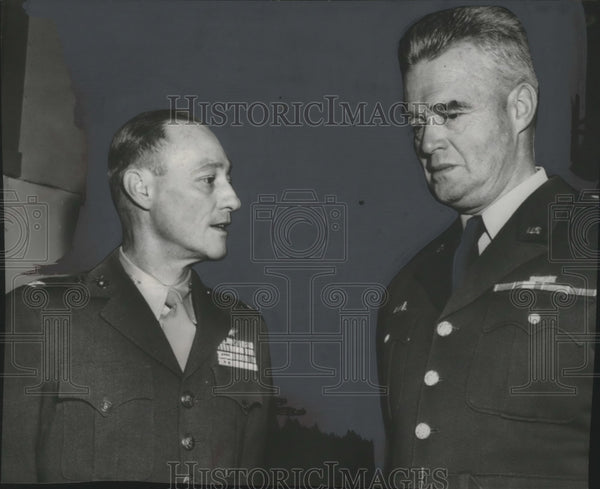 1954 Press Photo Major General William Dean and Colonel Frank Schwable ...