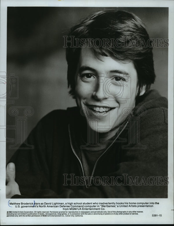 1983 Matthew Broderick stars as David Lightman in "WarGames" - Historic ...