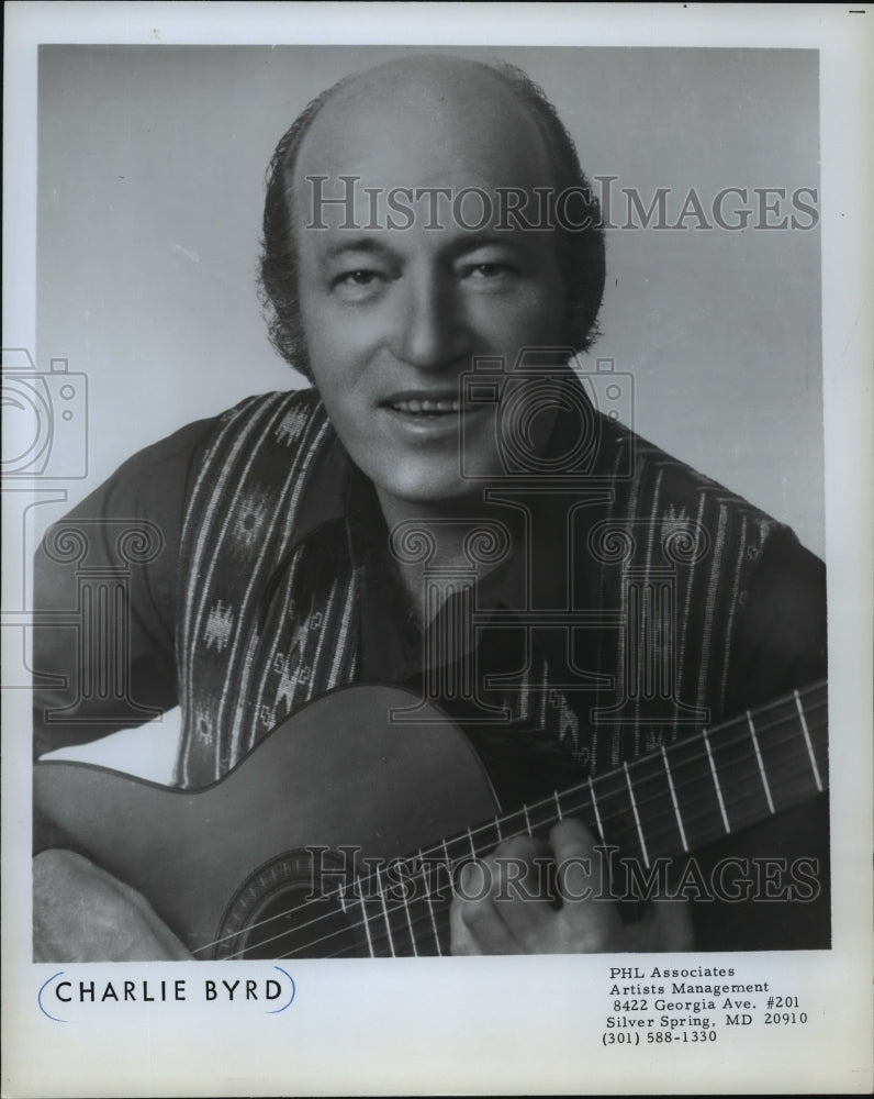 1977 Press Photo Guitarist Charlie Byrd - mjp02751 - Historic Images