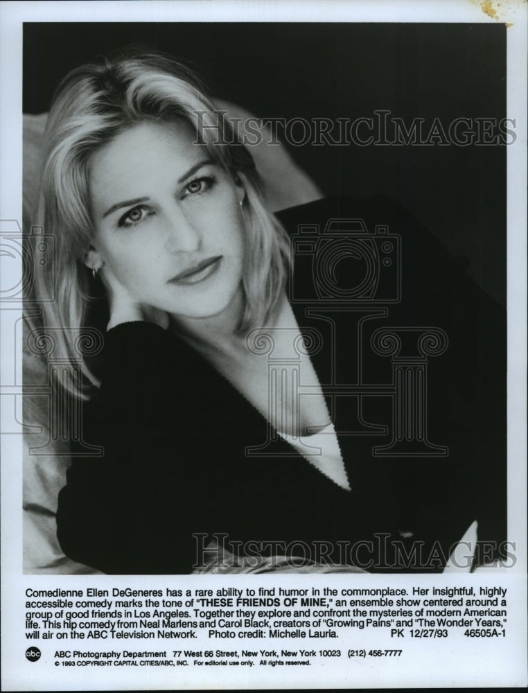 1993 Comedienne Ellen DeGeneres in "These Friends of Mine" - Historic ...