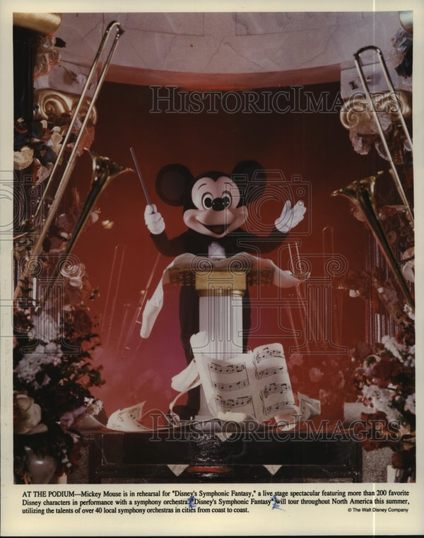 1993 Press Photo Mickey Mouse in rehearsal for Disney's Symphonic Fant ...