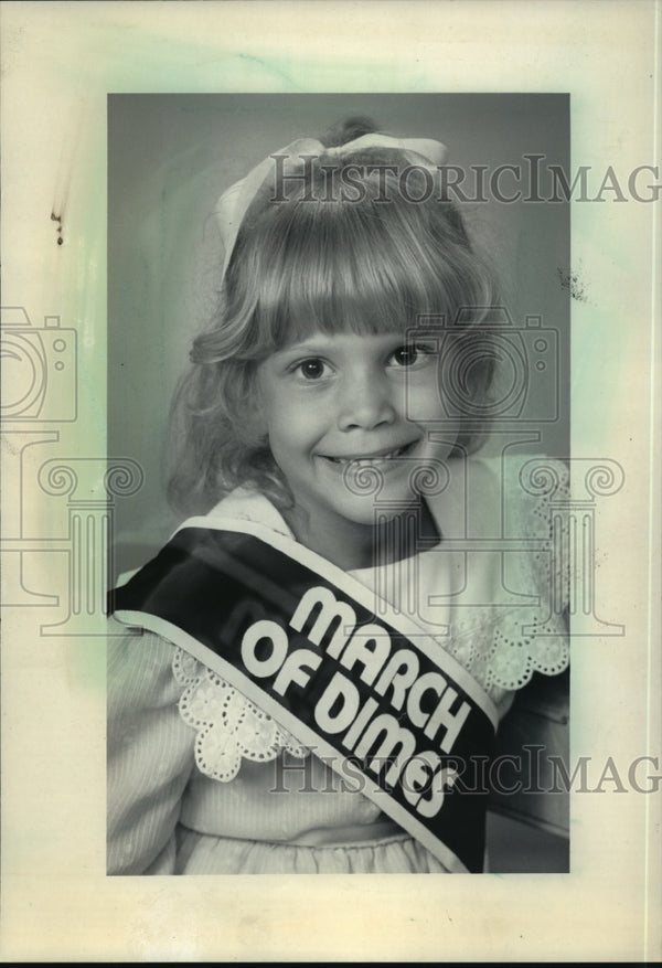 1985 Press Photo Kristen Ellis, 1985 National March of Dimes Poster Ch ...