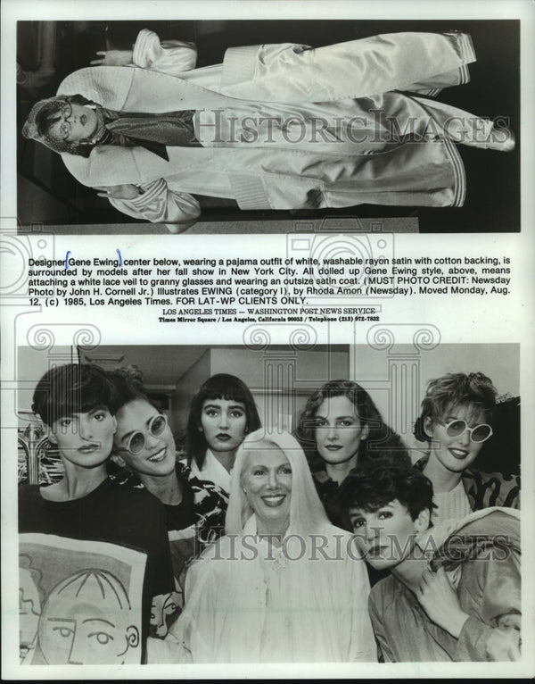 1995 Designer Gene Ewing and her fashion models in New York City ...