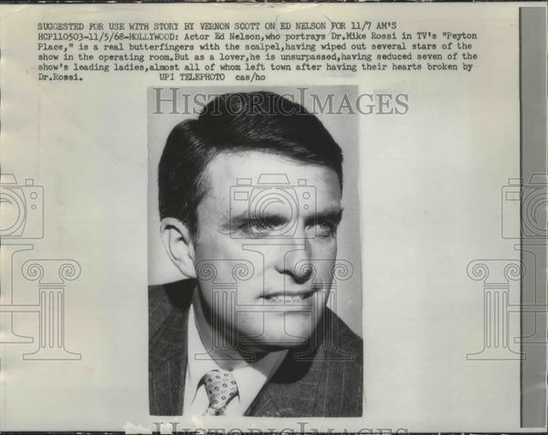 1968, Actor Ed Nelson As Doctor Mike Rossi In 'Peyton's Place ...