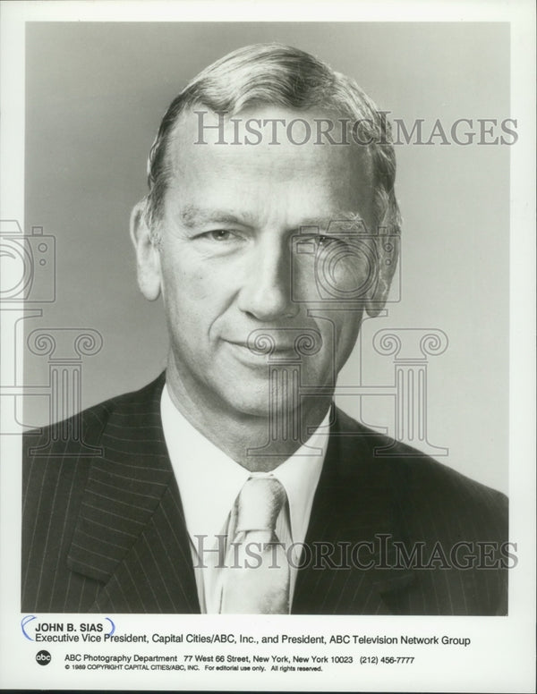 1989 Press Photo John B Sias, Executive Vice President, Capital Cities ...