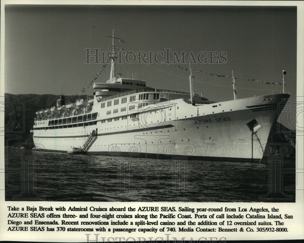 1990 Press Photo Azure Seas gives short cruises along coast of Califor ...