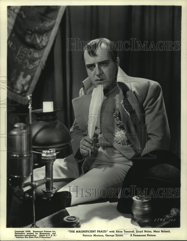 1939 Press Photo Actor Akim Tamiroff in "THE MAGNIFICENT FRAUD" - mjp3 ...