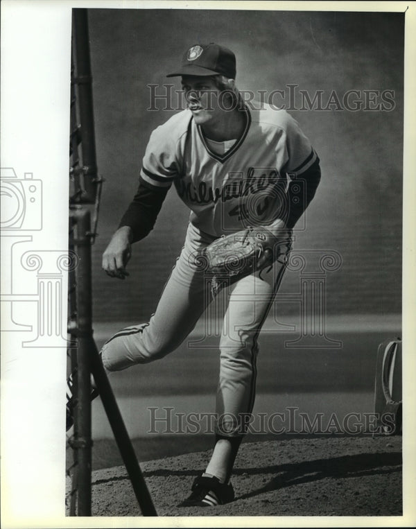 1980 Press Photo Milwaukee Brewers baseball player, John Flinn - mjt02 ...