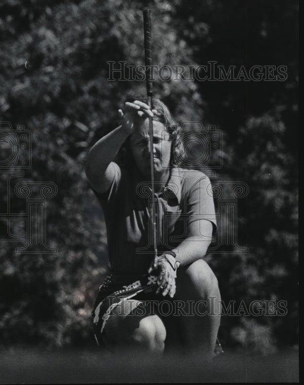 1975 Press Photo Wisconsin golfer Katie Curran during a game - mjt0258 ...