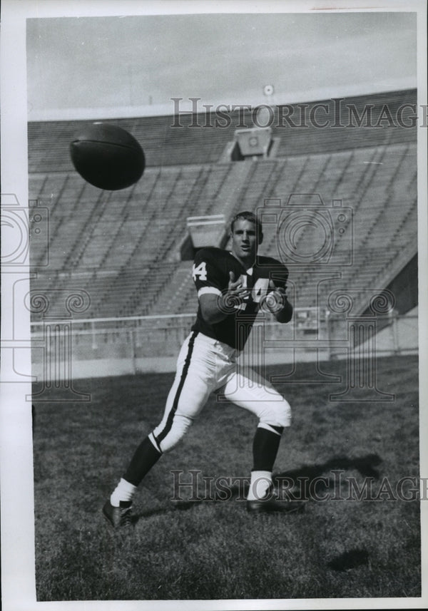 1965 Press Photo Wisconsin football player, Tom Jankowski, in action ...